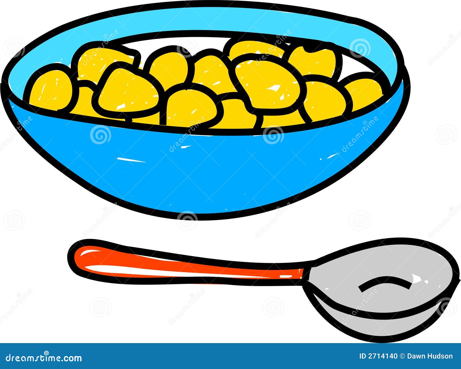 Bowl of cereal stock vector. Illustration of spoon, edibles - 2714140