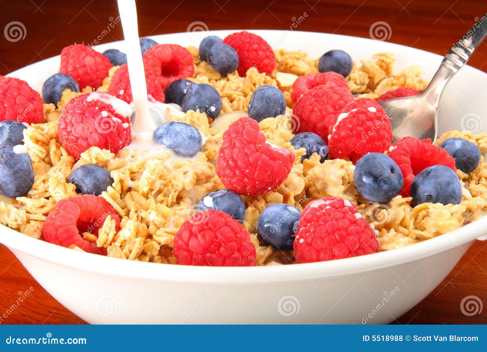 Bowl of cereal stock photo. Image of juicy, blueberries - 5518988