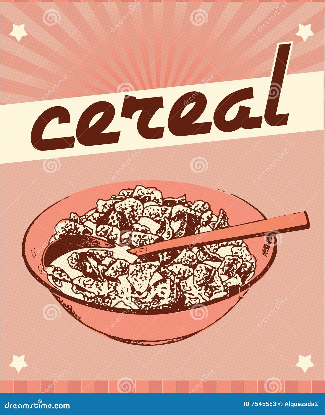 Bowl of cereal stock illustration. Illustration of flakes - 7545553