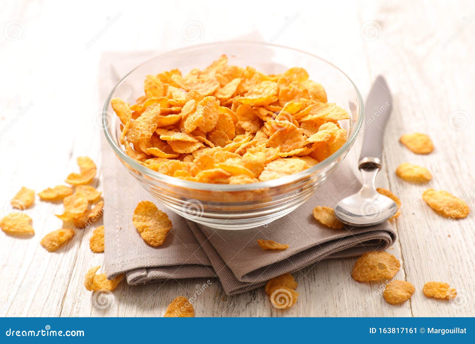 Bowl of cereal, cornflakes stock image. Image of breakfast - 163817161