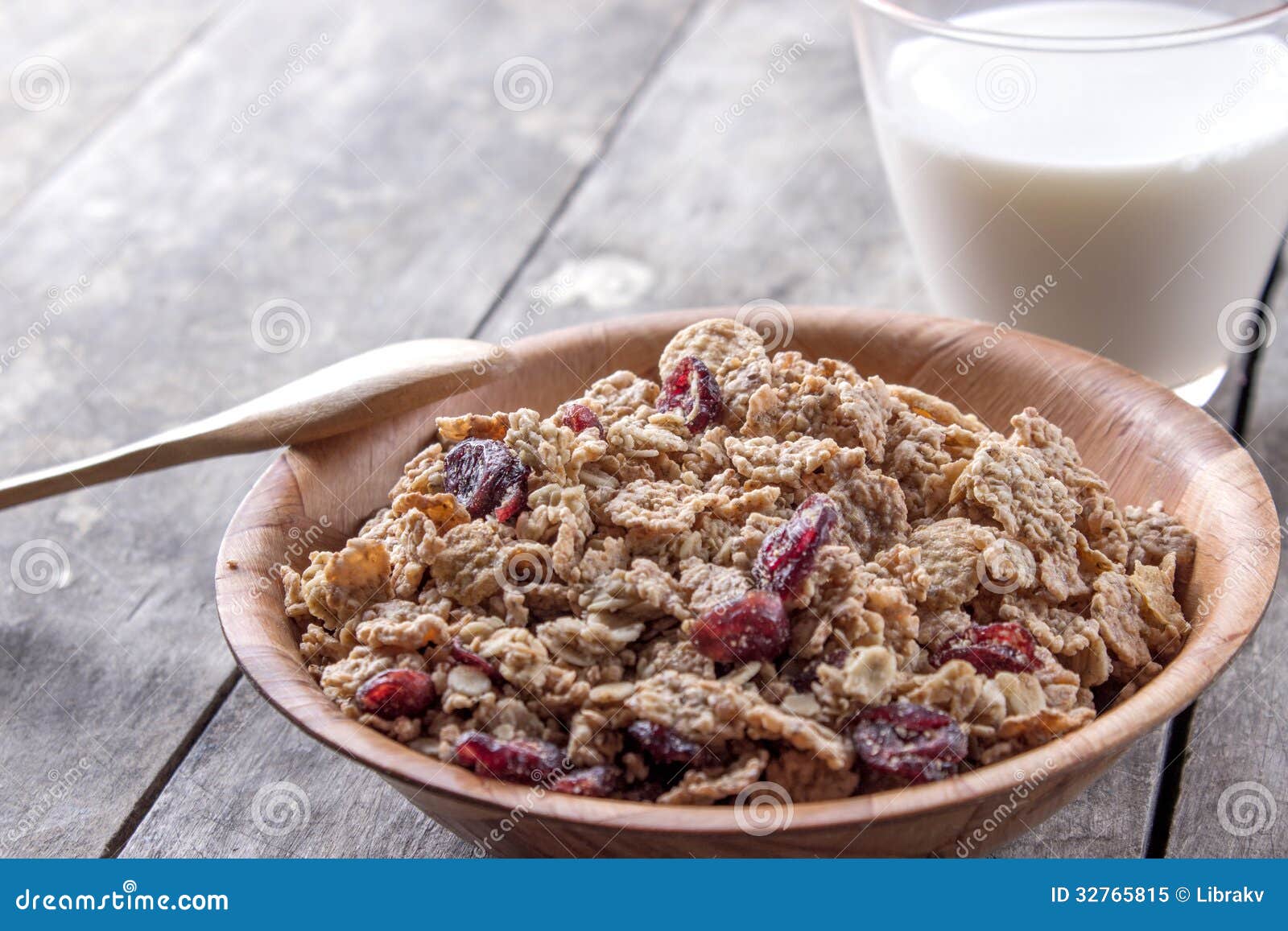 A Bowl of Cereal with Cranberries Stock Image - Image of organic ...