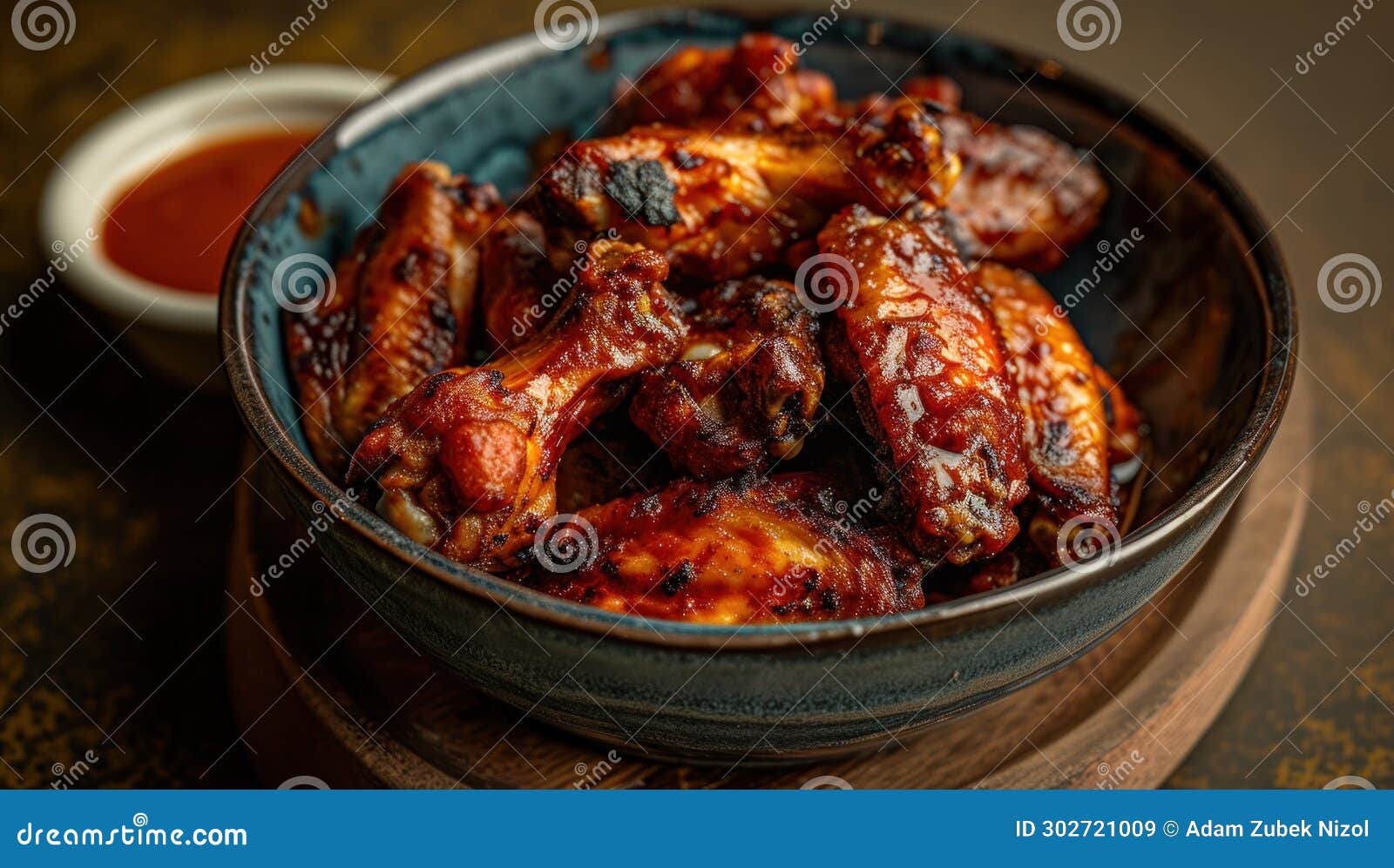 A bowl of chicken wings stock illustration. Illustration of sauces ...