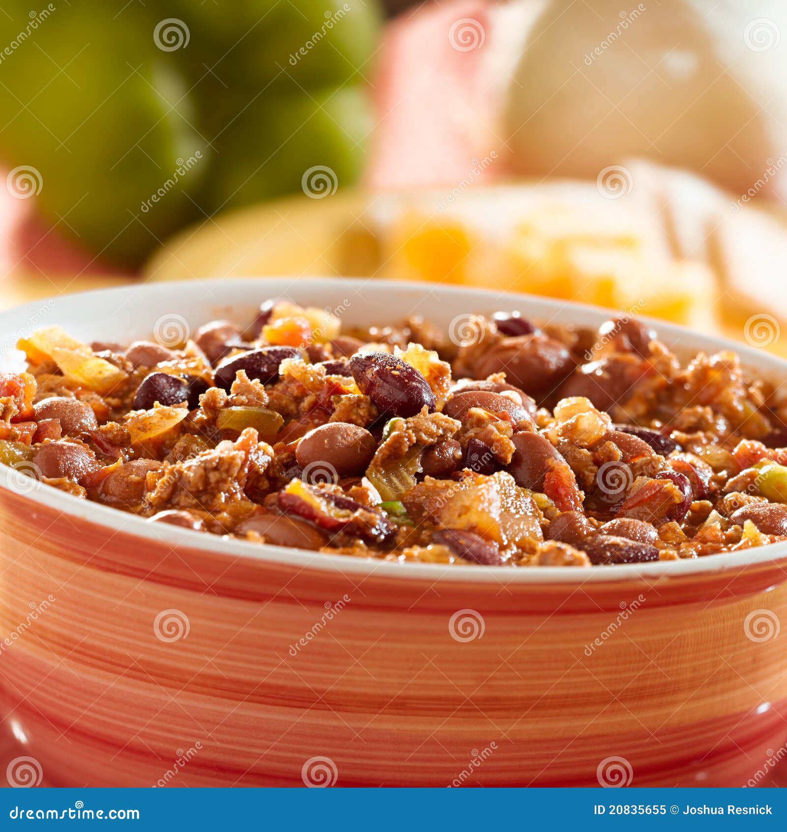 Bowl of chili closeup stock image. Image of savory, photograph - 20835655