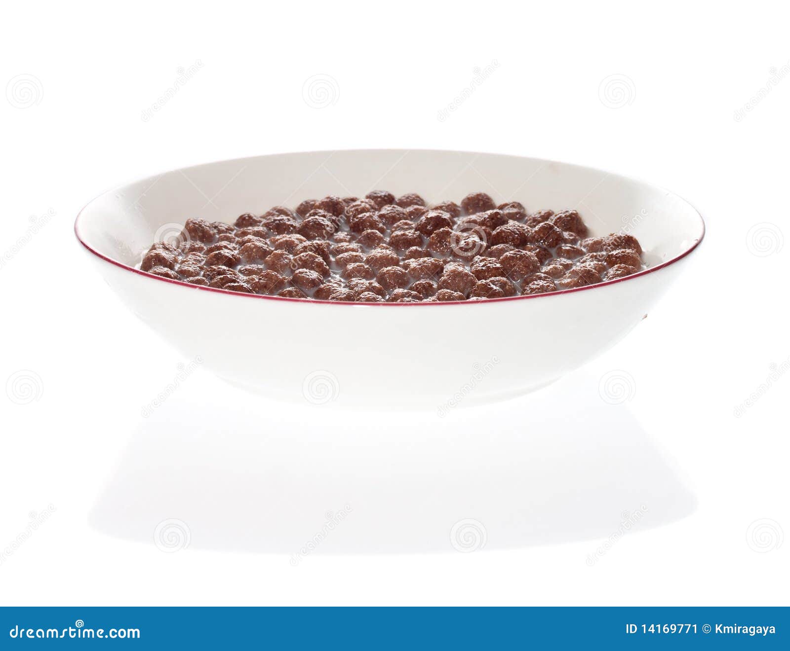 Bowl of chocolate cereal stock image. Image of glass - 14169771