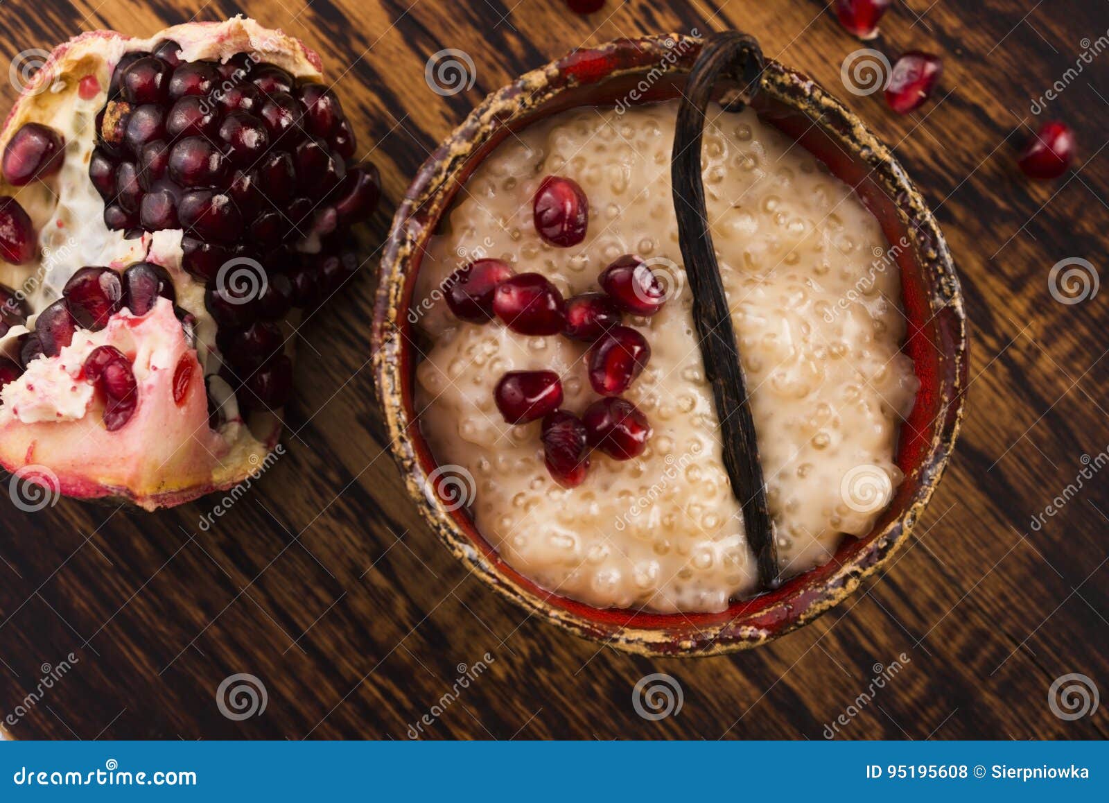 A Bowl of Chocolate Tapioca Pudding Stock Photo - Image of custard ...