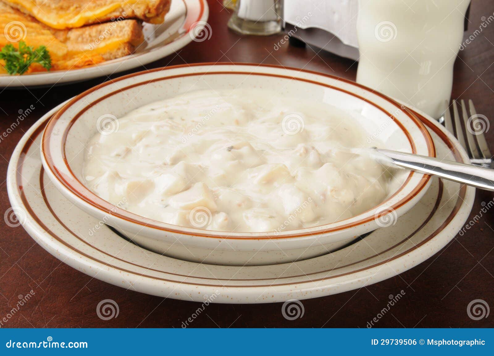 Chowder stock photo. Image of rolls, bowl, glass, hearty - 29739506