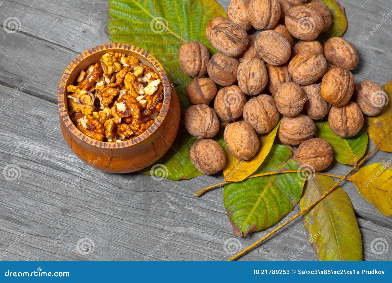 Bowl of Cleaned Nuts and Nuts in the Shell Stock Image - Image of ...