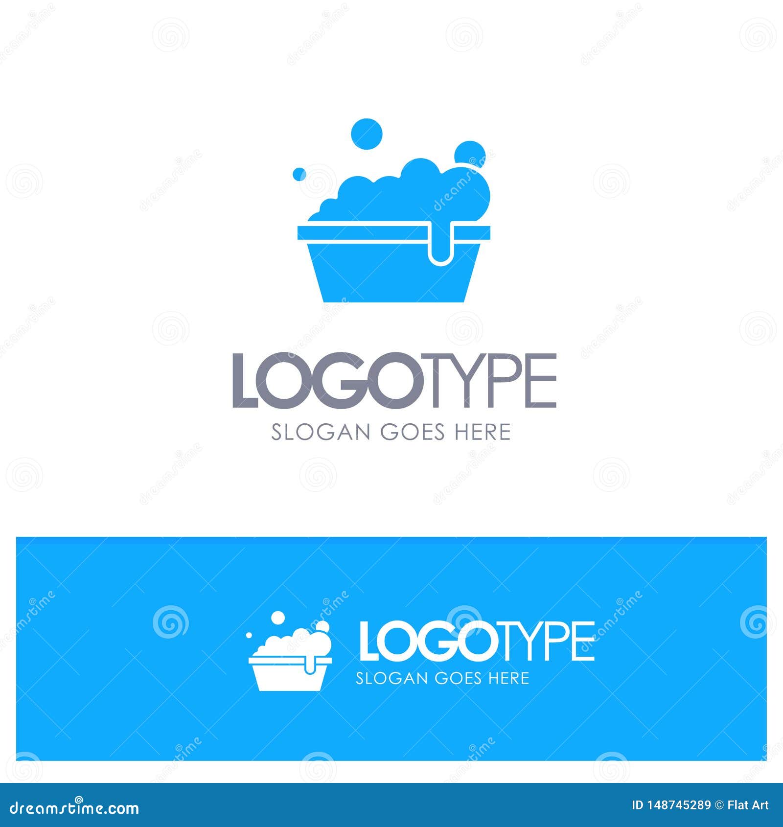 Bowl, Cleaning, Washing Blue Solid Logo with Place for Tagline Stock ...
