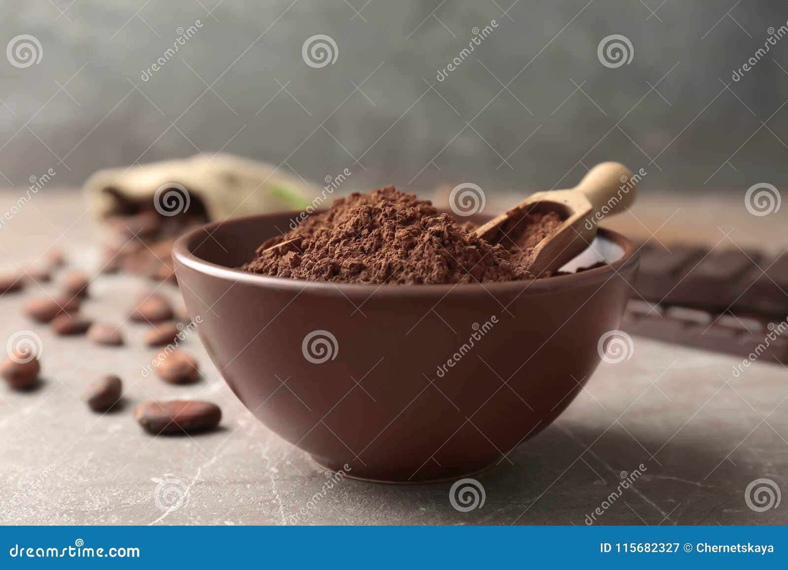 Bowl with cocoa powder stock image. Image of healthy - 115682327