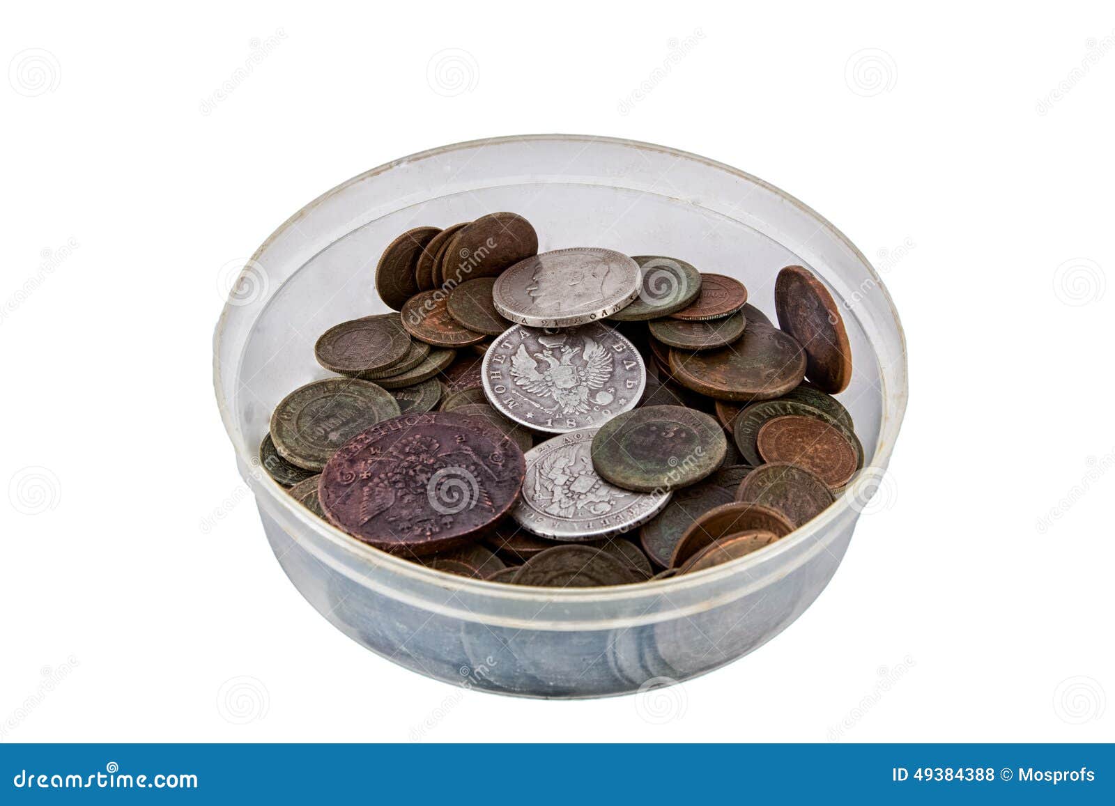 Bowl with coins stock photo. Image of patina, history - 49384388