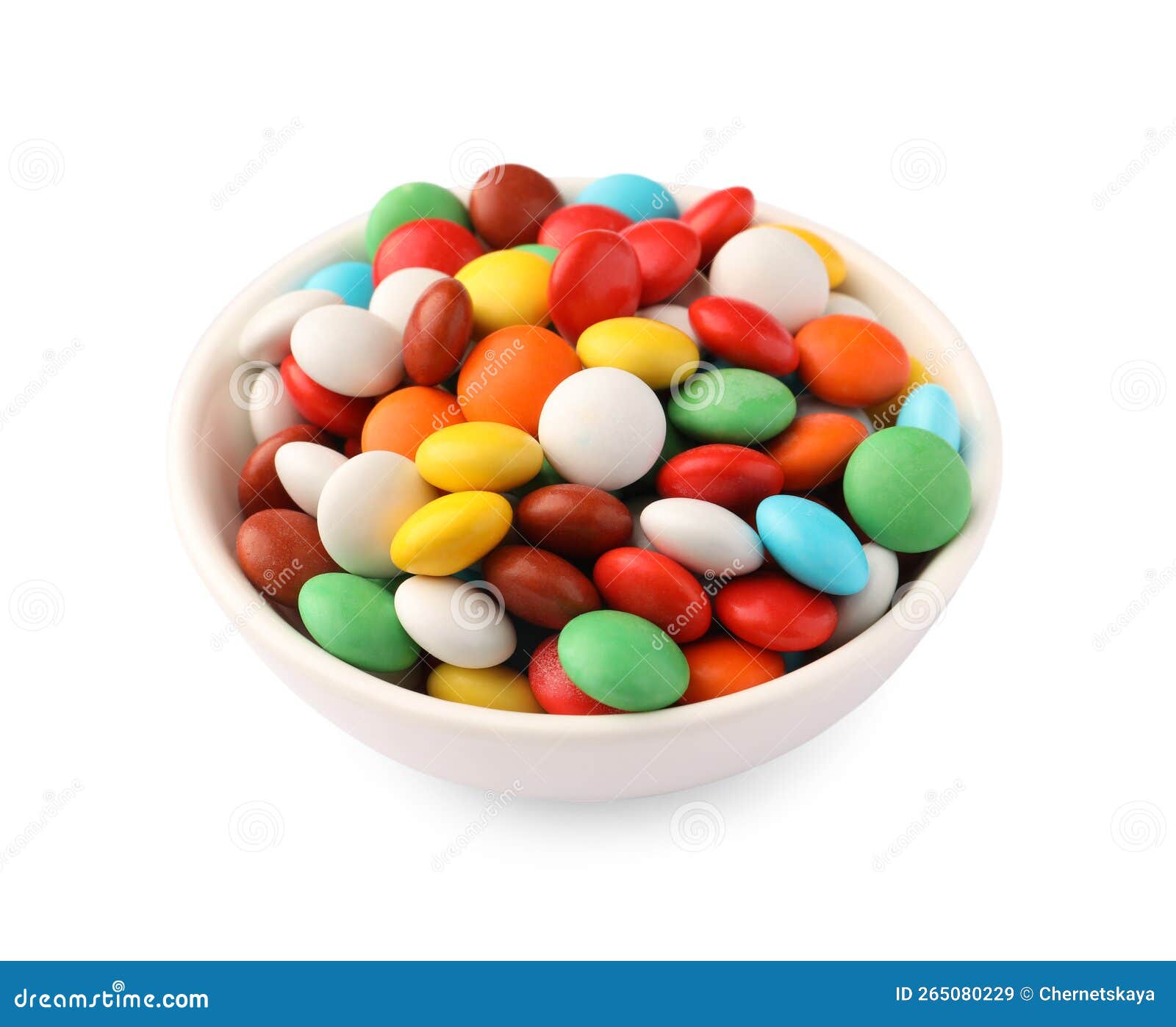 Bowl with Colorful Candies Isolated on White Stock Image - Image of ...