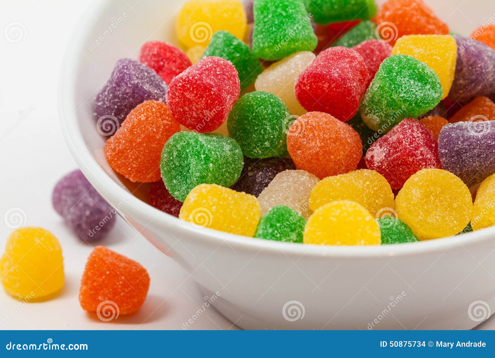 Bowl of colorful gumdrops stock photo. Image of sweets - 50875734
