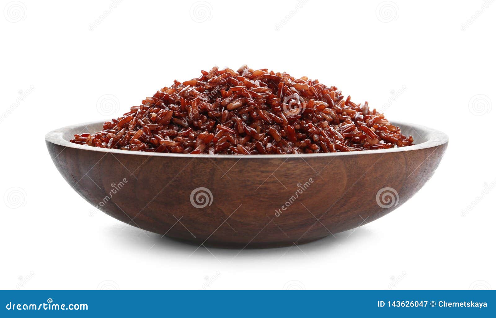 Bowl of Cooked Brown Rice Isolated Stock Image - Image of background ...