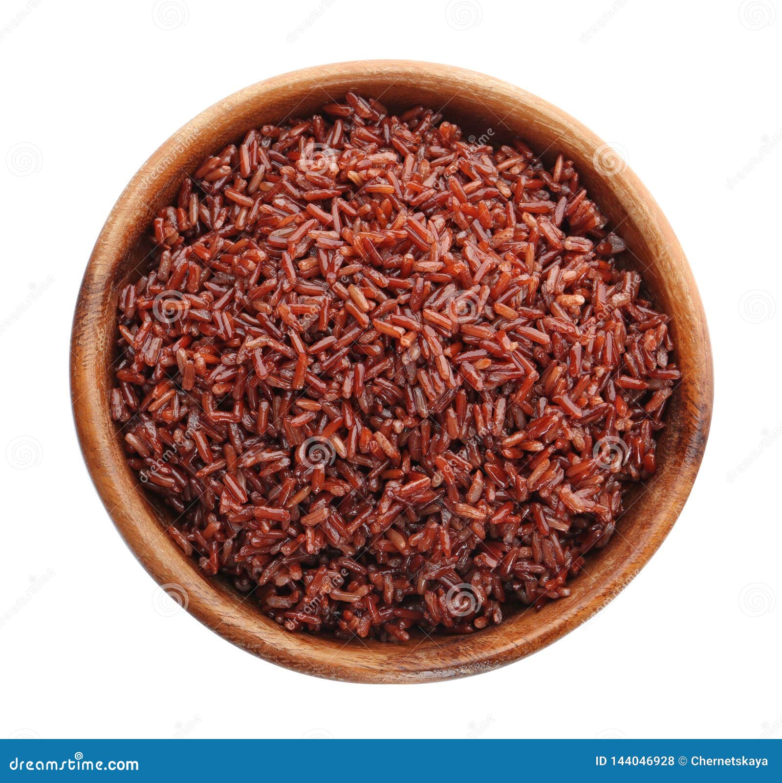 Bowl of Cooked Brown Rice Isolated on White Stock Photo - Image of food ...