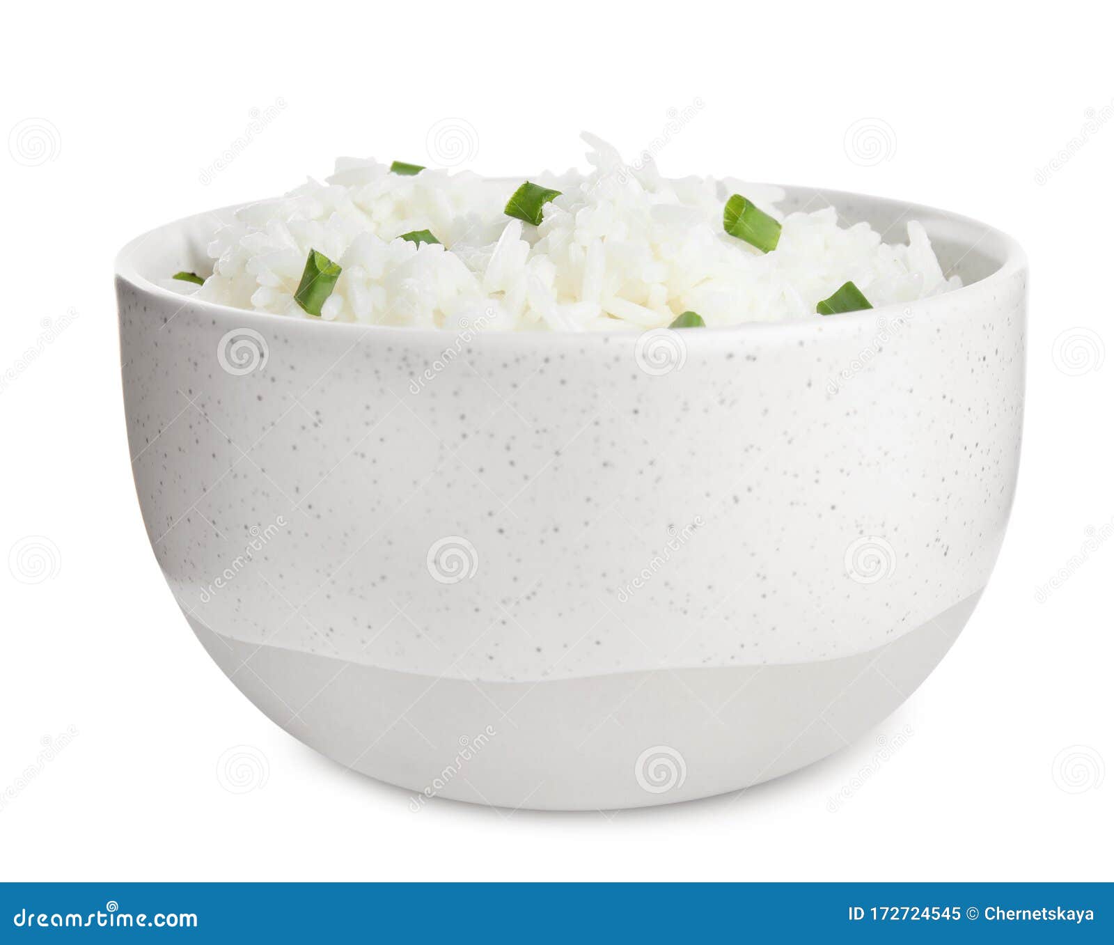 Bowl with Cooked Rice Isolated Stock Image - Image of meal, nutrient ...