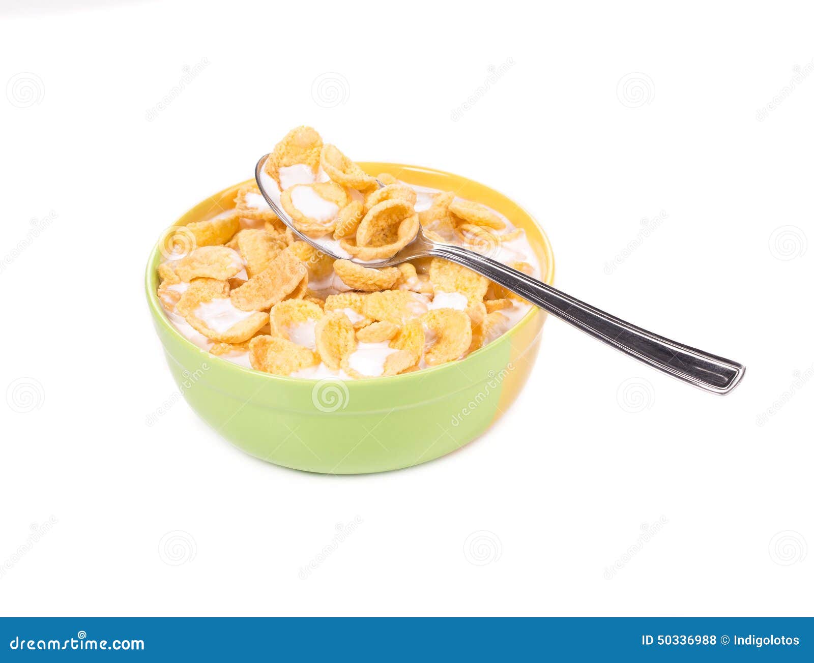 Bowl of corn flakes stock photo. Image of kids, round - 50336988