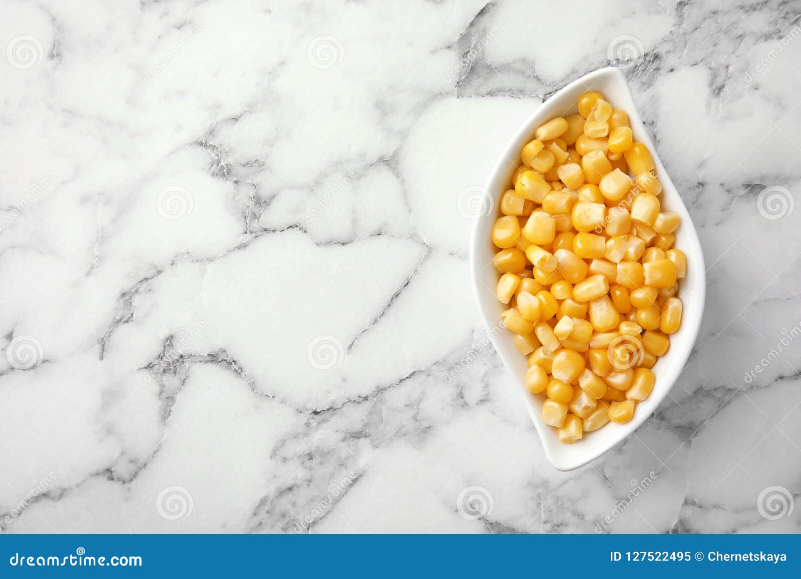 Bowl with Corn Kernels on Marble Background Stock Image - Image of ...