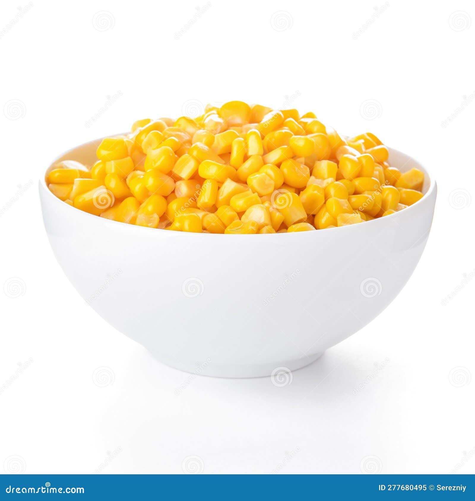 Bowl with Corn Kernels on White Background Stock Image - Image of diet ...