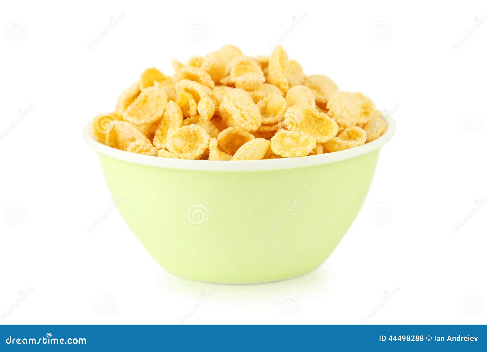 Bowl of Cornflakes Isolated on White Stock Photo - Image of digestive ...