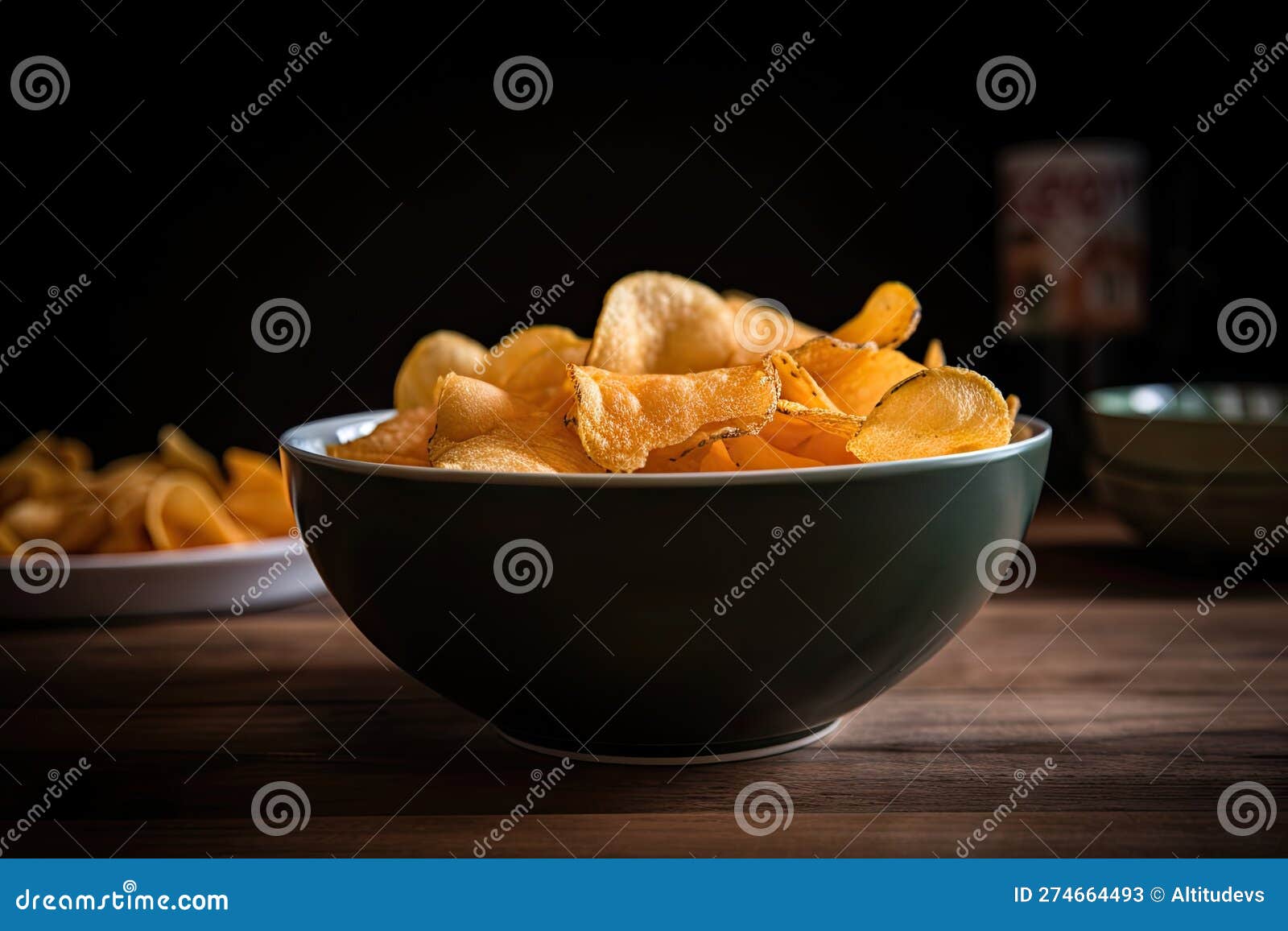 Bowl of Crispy and Crunchy Chips, Ready for Munching Stock Illustration ...