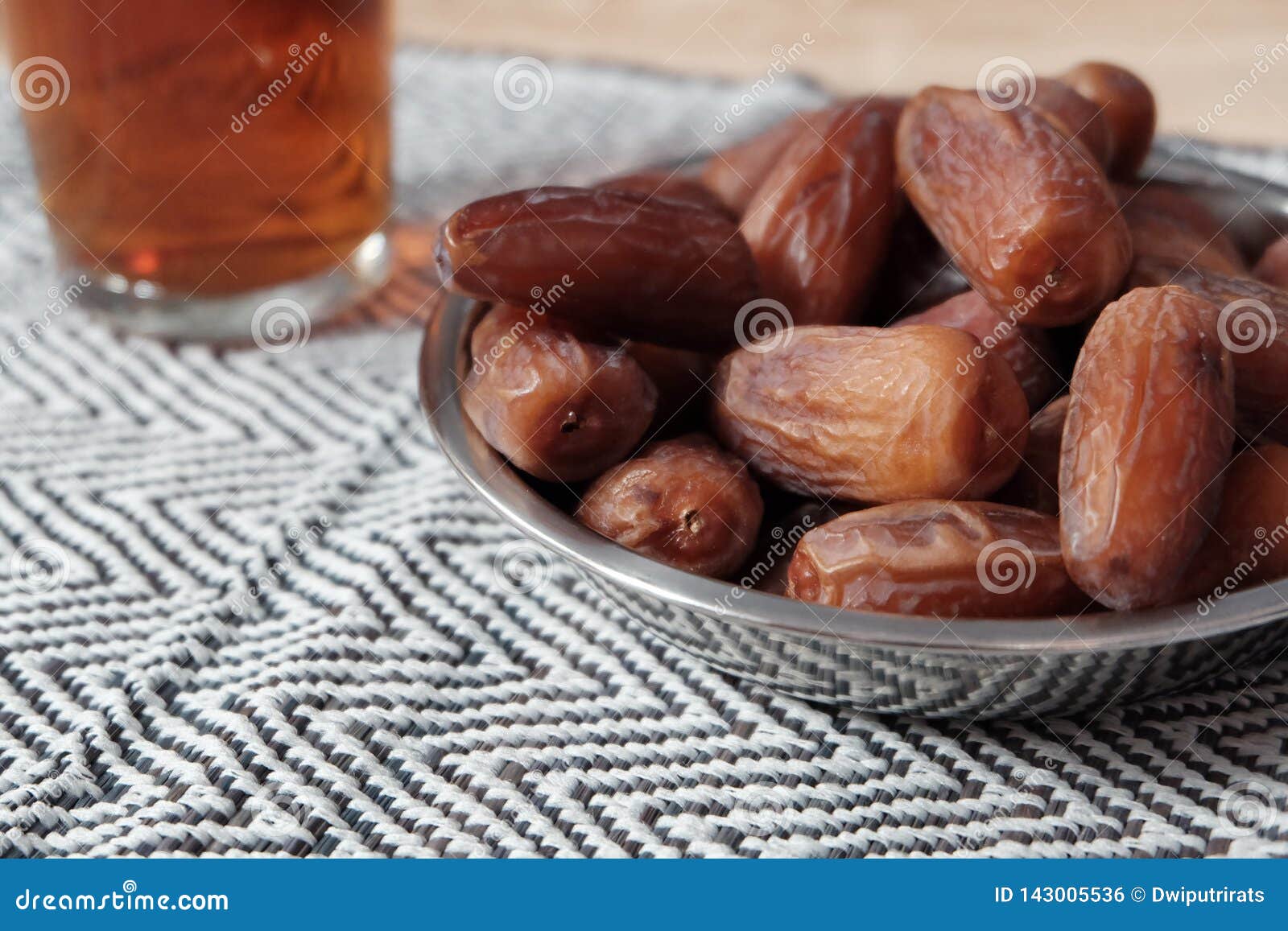 Bowl of Dates Fruit and Glass of Tea Stock Photo - Image of beverages ...