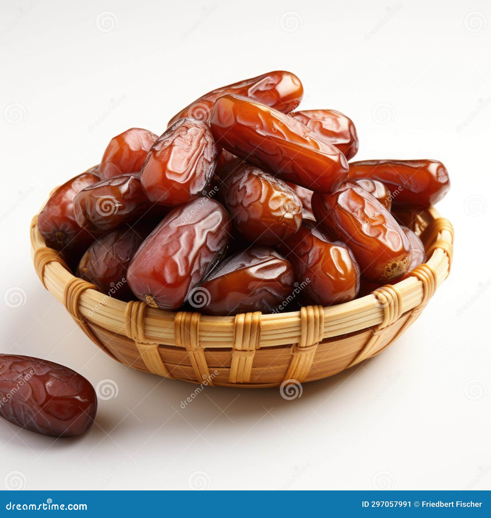 A Bowl of Dates on a White Surface Stock Image - Image of snack ...