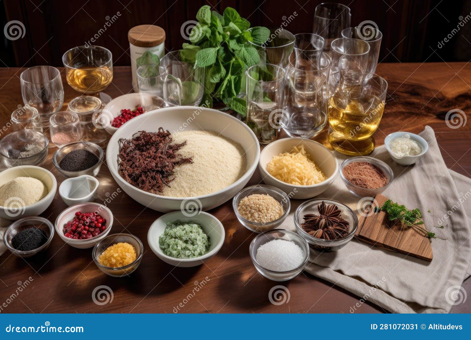 A Bowl of Deconstructed Recipe Ingredients, with Each Ingredient ...