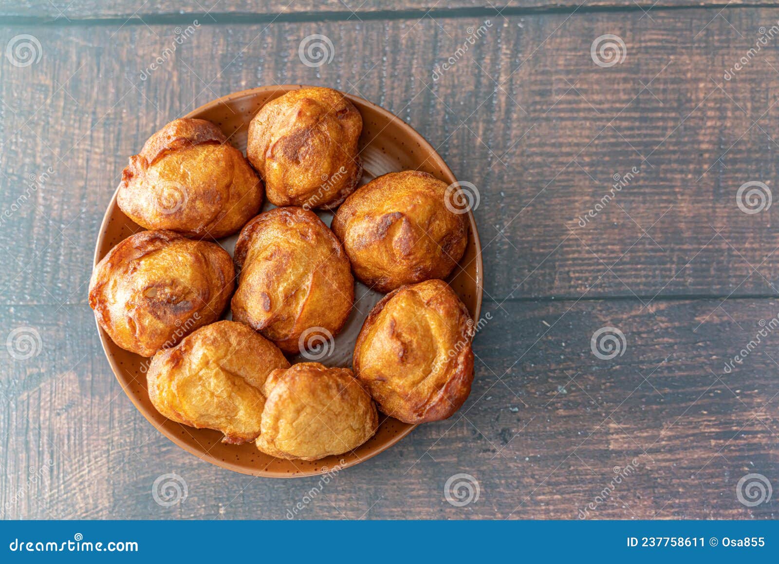 Bowl of Deep Fried Nigeran Akara Beancakes on a Plate Stock Image ...