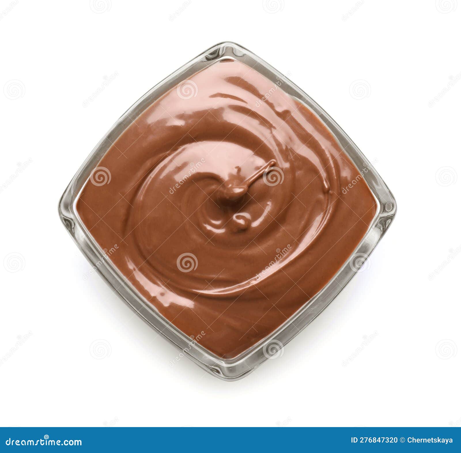 Bowl of Delicious Chocolate Paste Isolated on White Stock Photo - Image ...