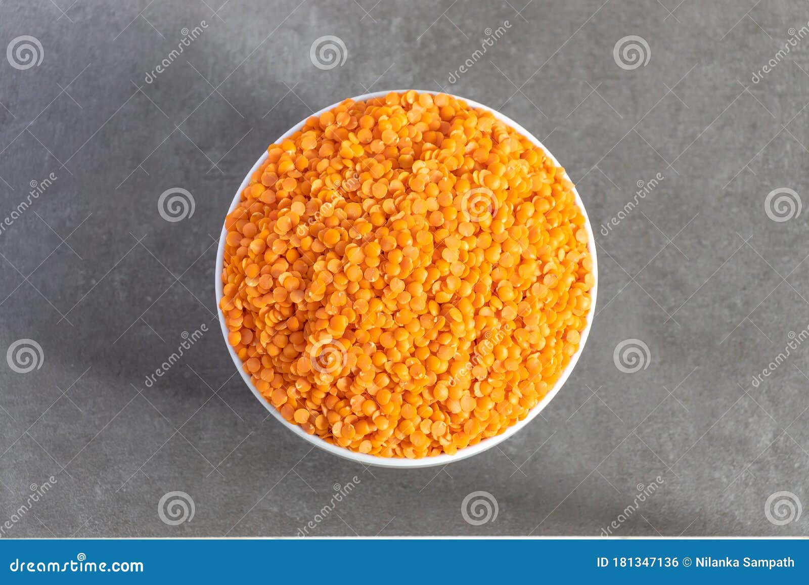 Bowl of Dhal Seeds Top View Neutral Background Stock Photo - Image of ...