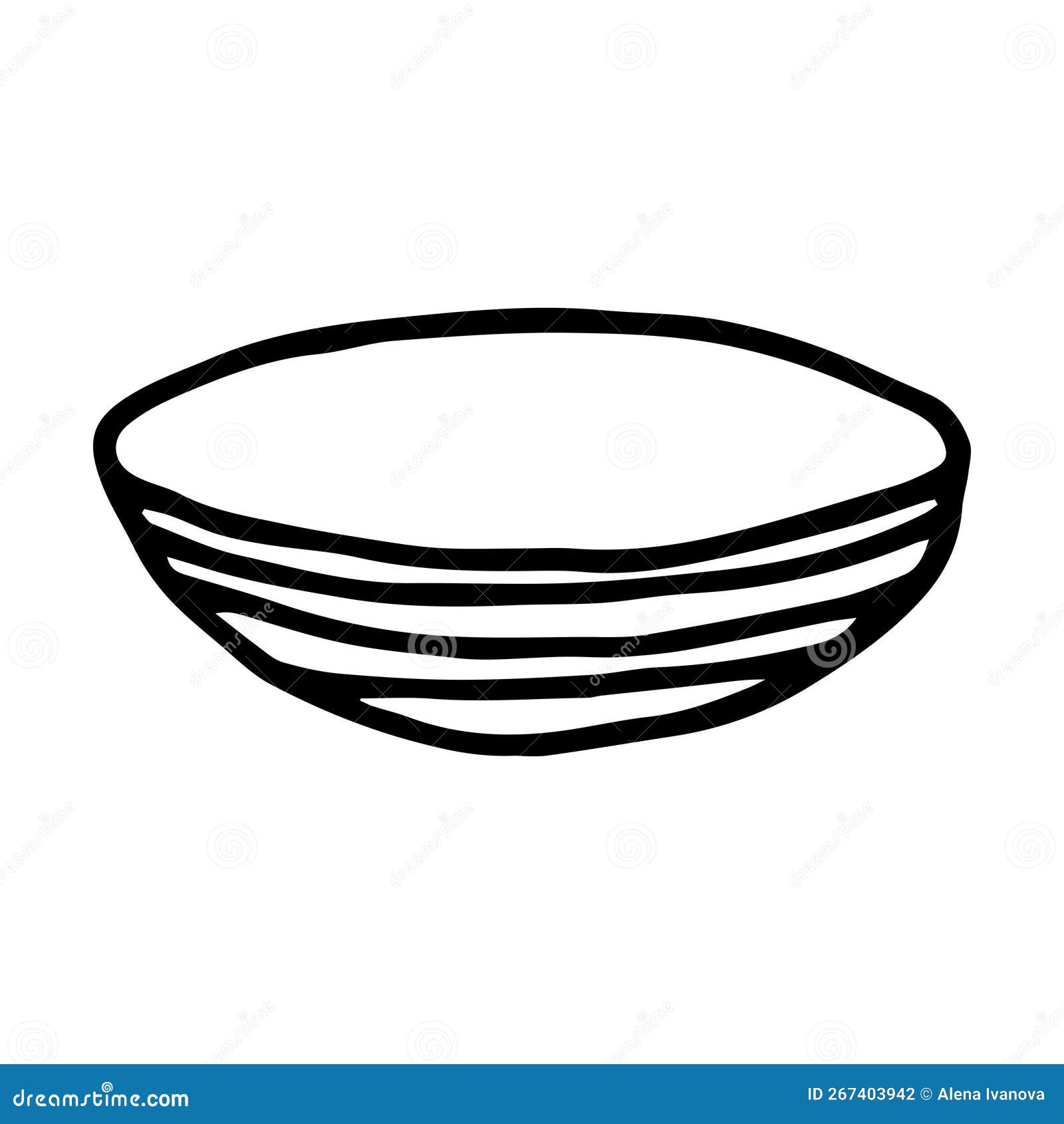 Bowl Doodle Style Vector Illustration Isolated on White Stock Vector ...