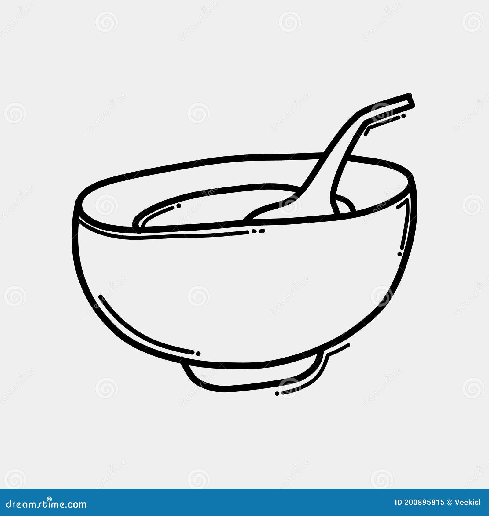 Bowl Doodle Vector Icon. Drawing Sketch Illustration Hand Drawn Line ...