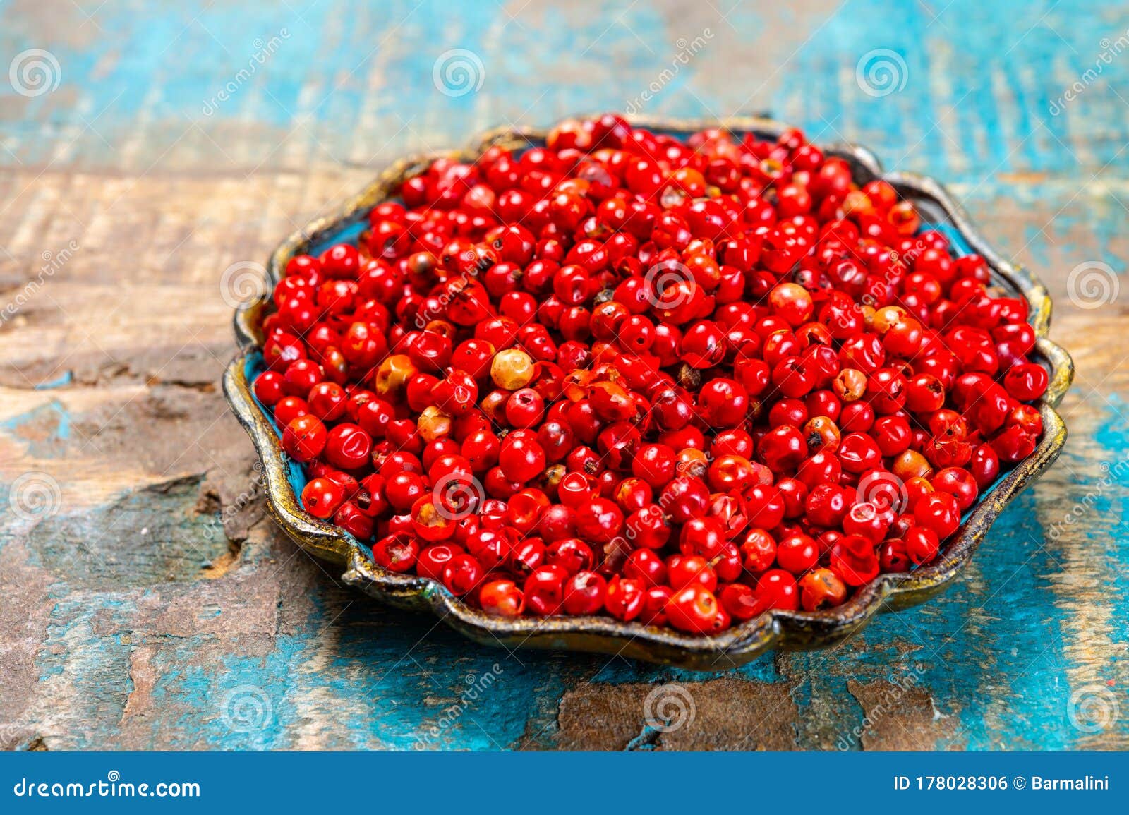 Bowl with Dried Red Round Peppers Stock Photo - Image of group ...