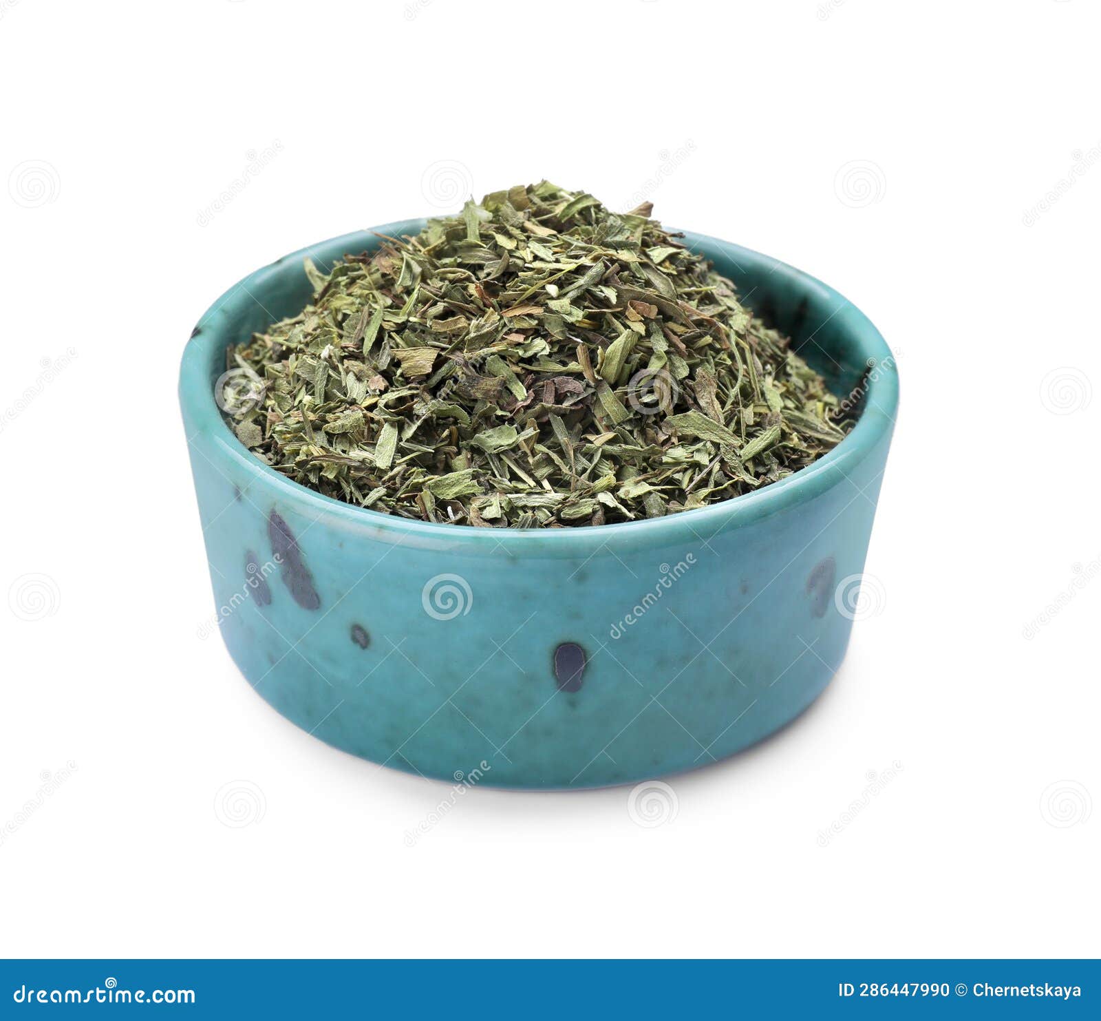 Bowl of Dry Tarragon Isolated on White Stock Photo - Image of delicious ...