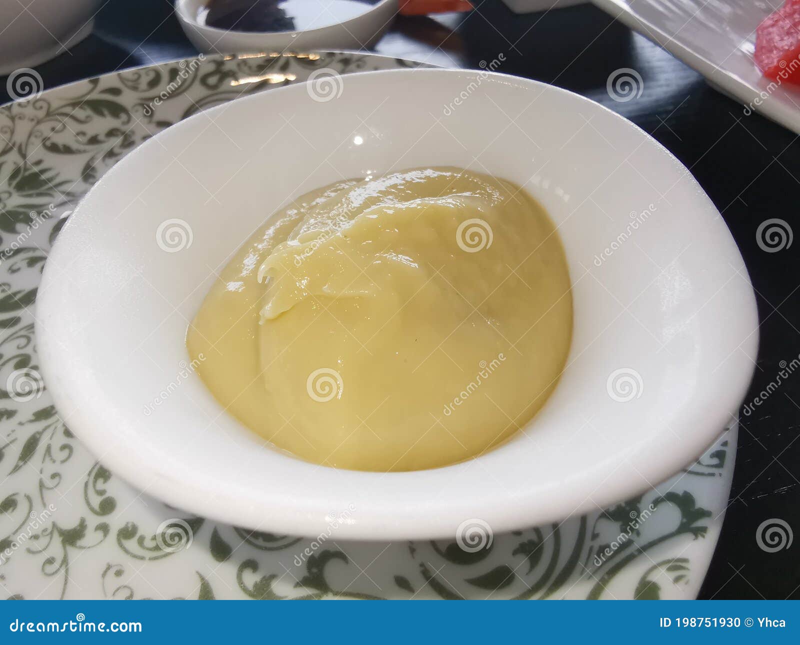 A Bowl of Durian Pudding Dessert Stock Photo - Image of drink, snack ...