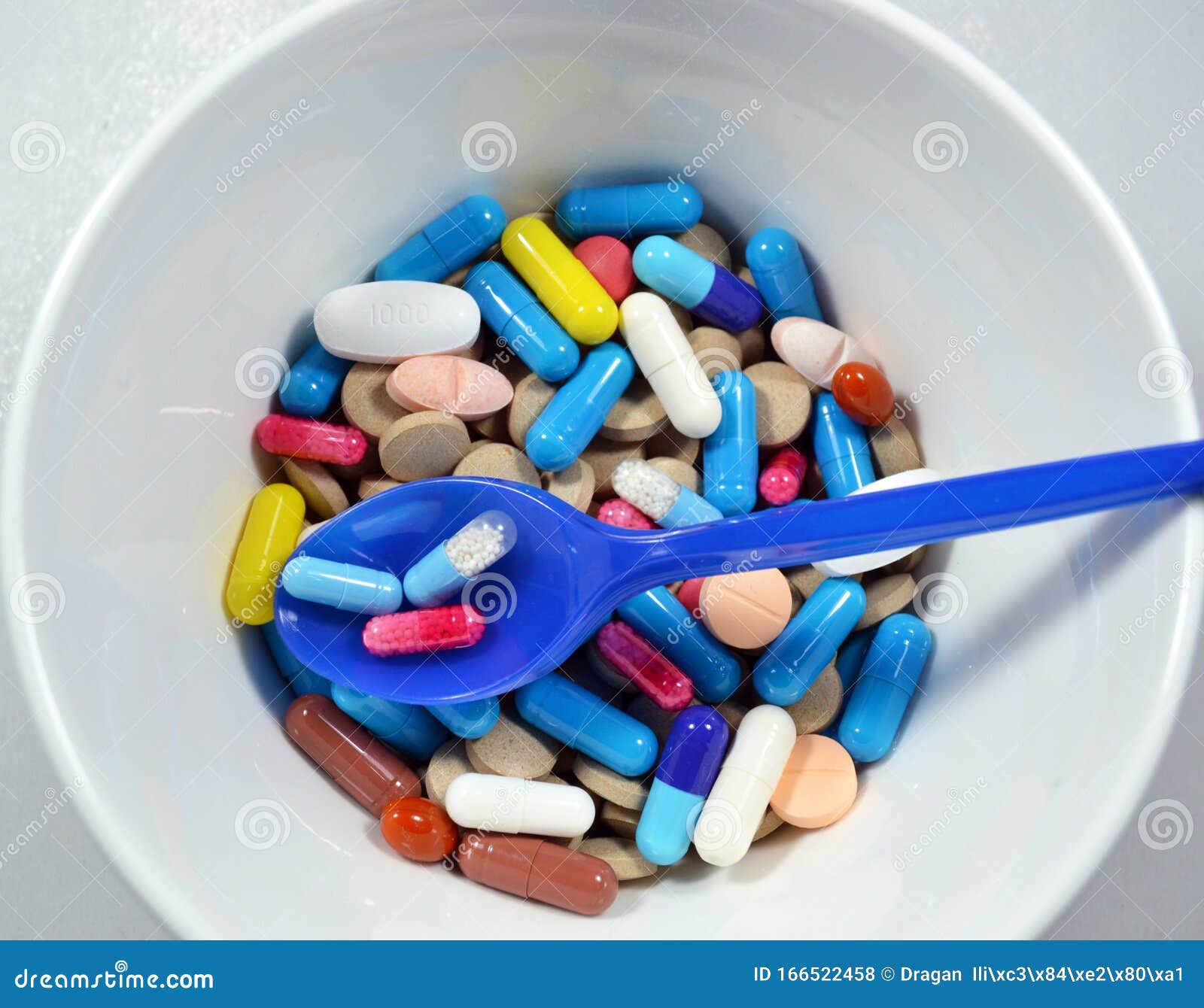 Bowl filled by medication stock photo. Image of kitchen - 166522458
