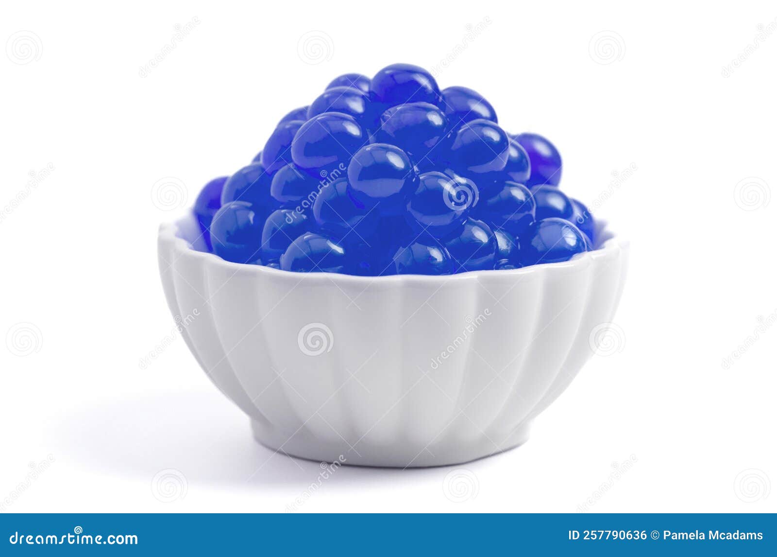 A Bowl Filled with Popping Boba on a White Background Stock Photo ...