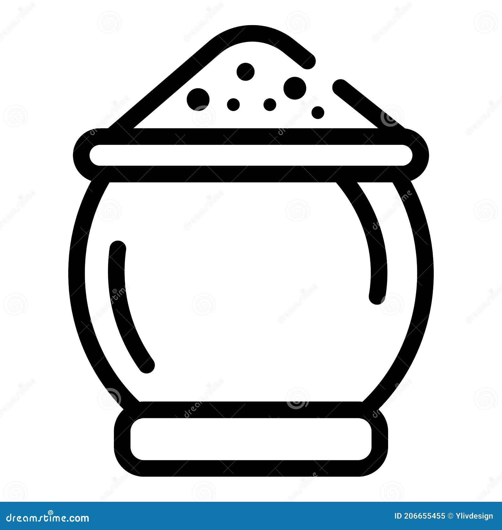 Bowl with the Flour Icon, Outline Style Stock Illustration ...