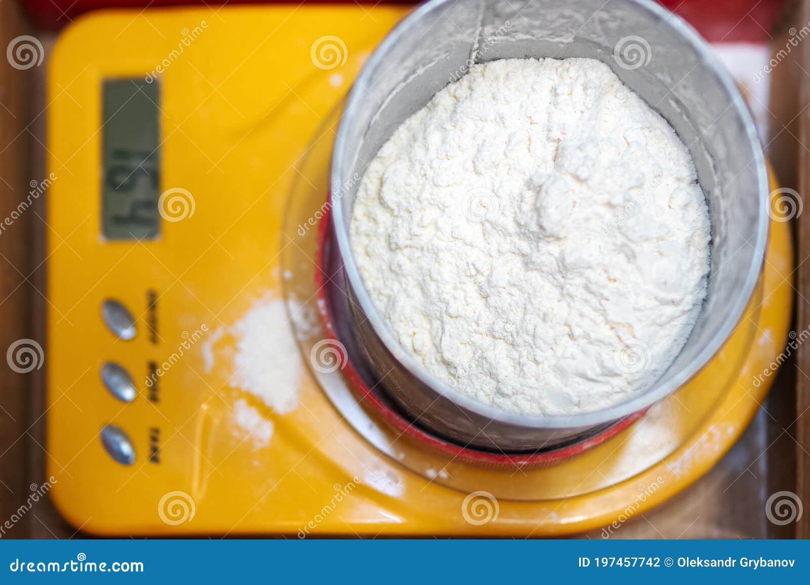 Bowl with Flour on Kitchen Scale Stock Photo - Image of equipment ...