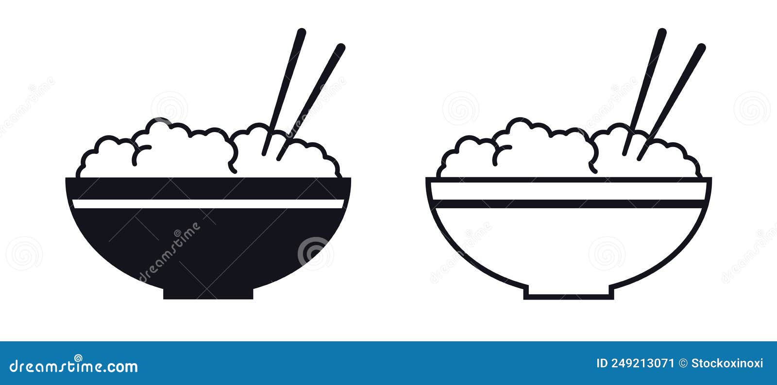 Bowl with Food Rice Bowl Symbol Stock Vector - Illustration of bowl ...