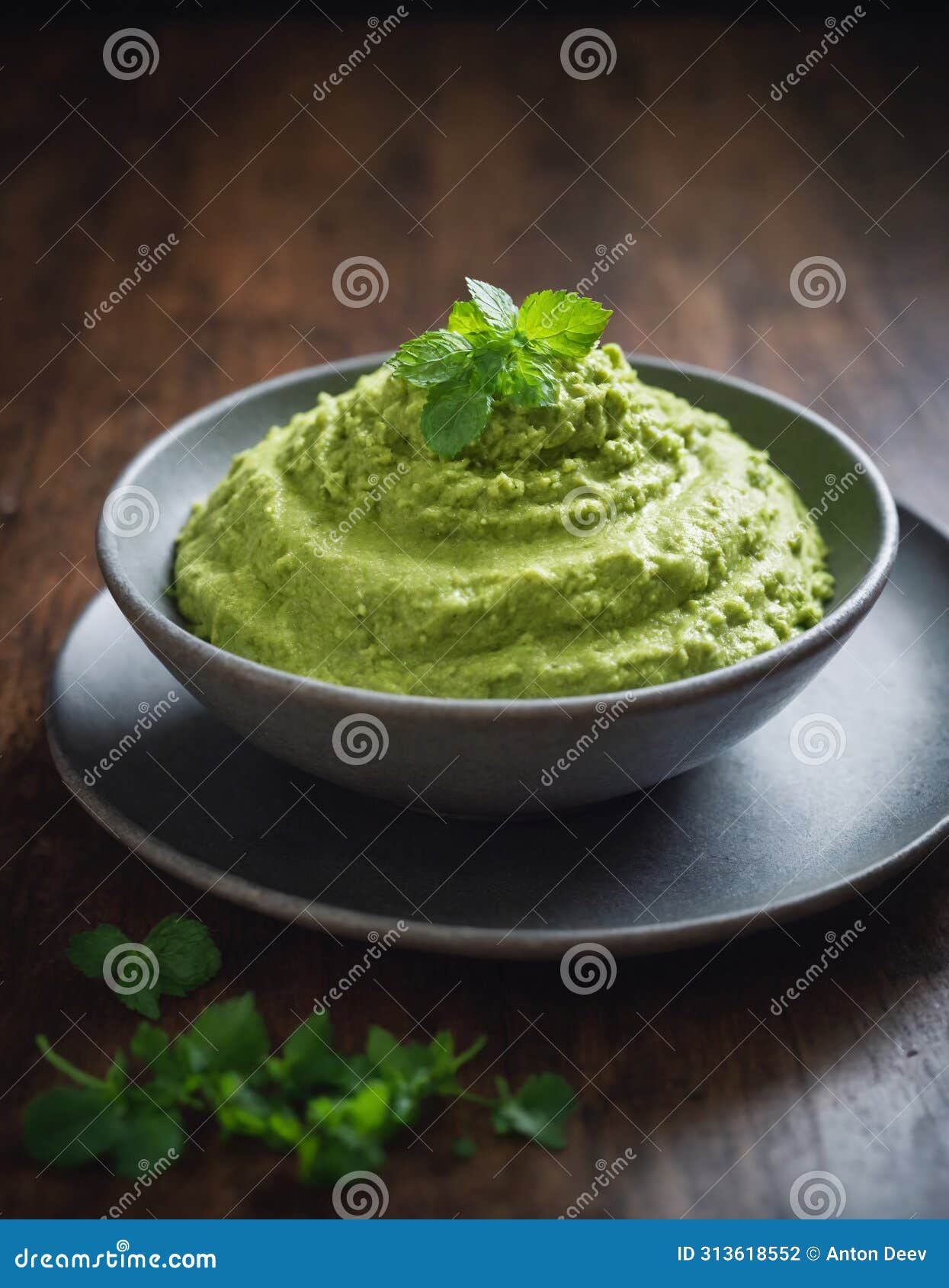 A Bowl of Fresh Green Puree Stock Photo - Image of vibrant, meal: 313618552