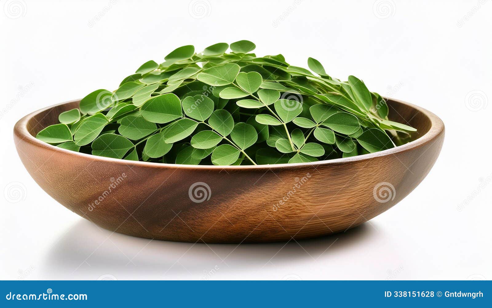 Bowl of Fresh Moringa Leaves on White Background Stock Illustration ...