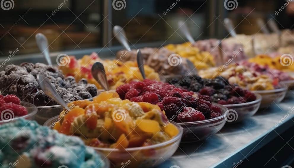 A Bowl of Fresh, Multi Colored Berries a Healthy Indulgence Generated ...