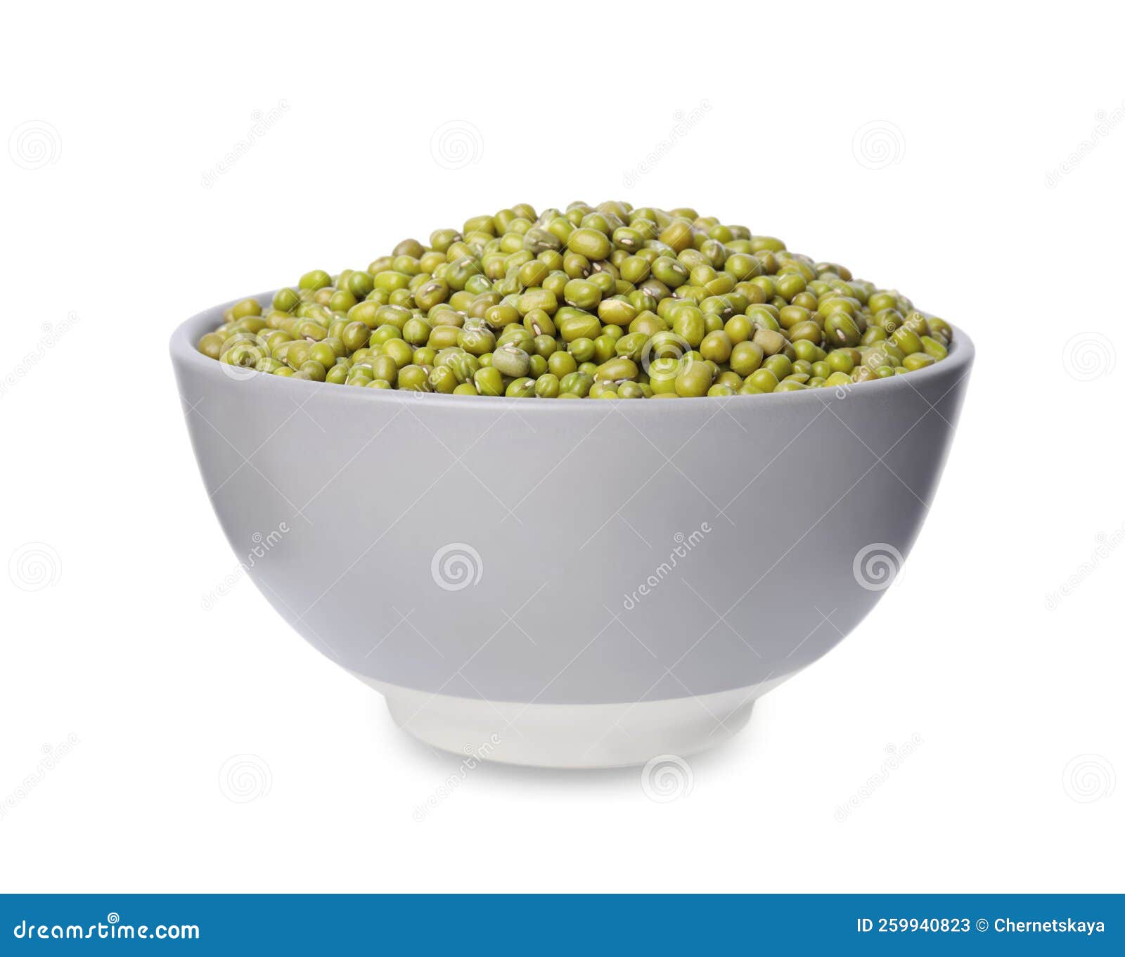 Bowl with Fresh Mung Beans Isolated on White Stock Image - Image of ...