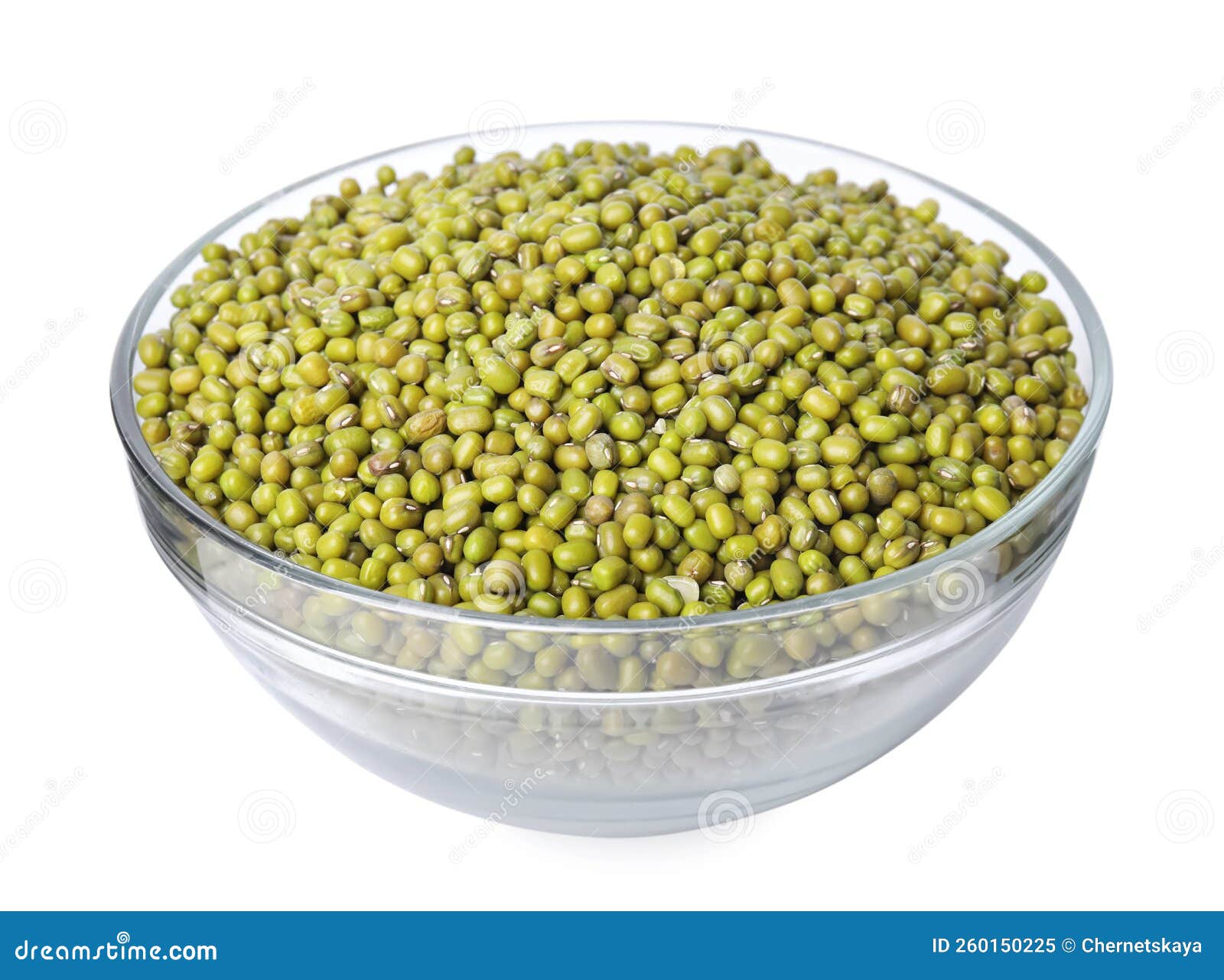 Bowl with Fresh Mung Beans Isolated on White Stock Image - Image of ...