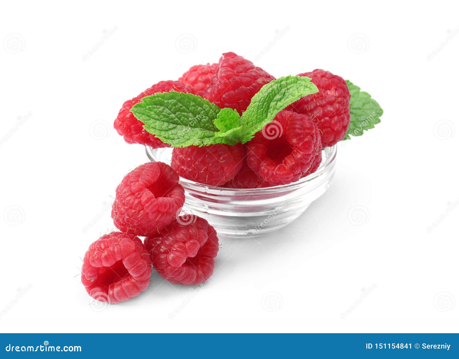 Bowl with Fresh Ripe Raspberries on White Background Stock Image ...