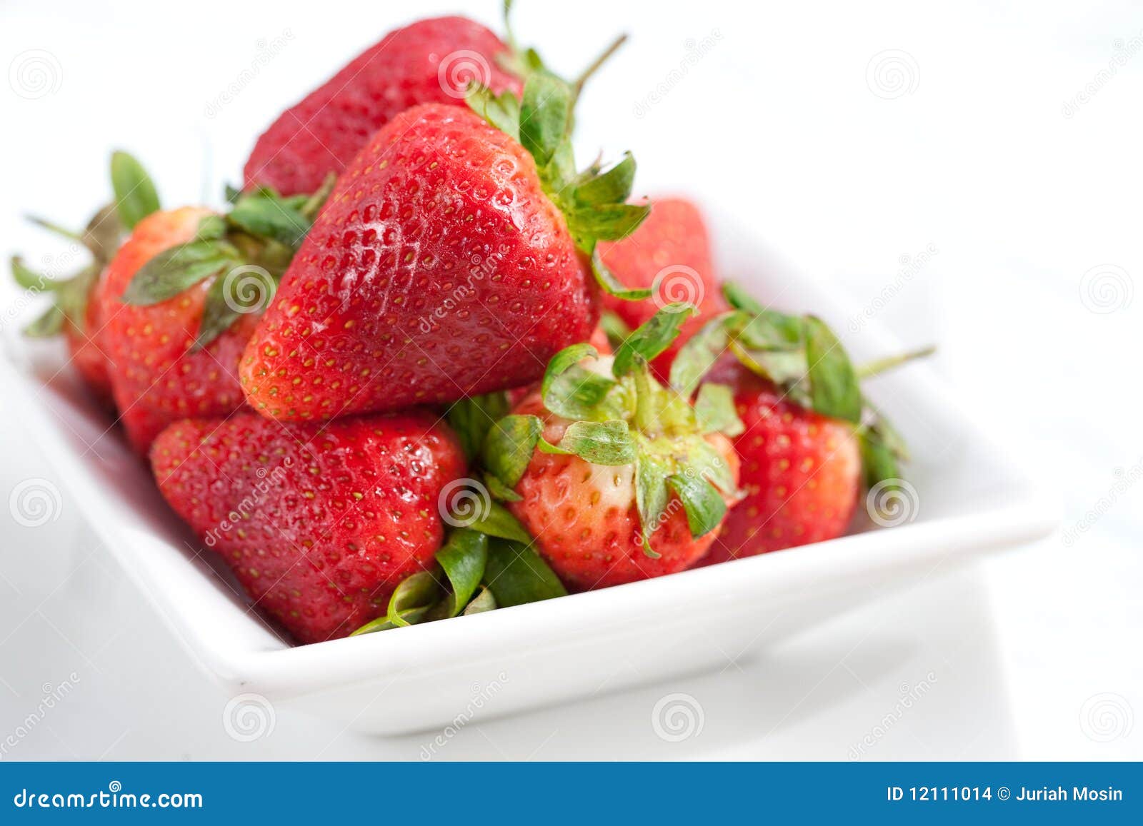 Bowl of Fresh Strawberries in White Bowl Stock Photo - Image of leaf ...