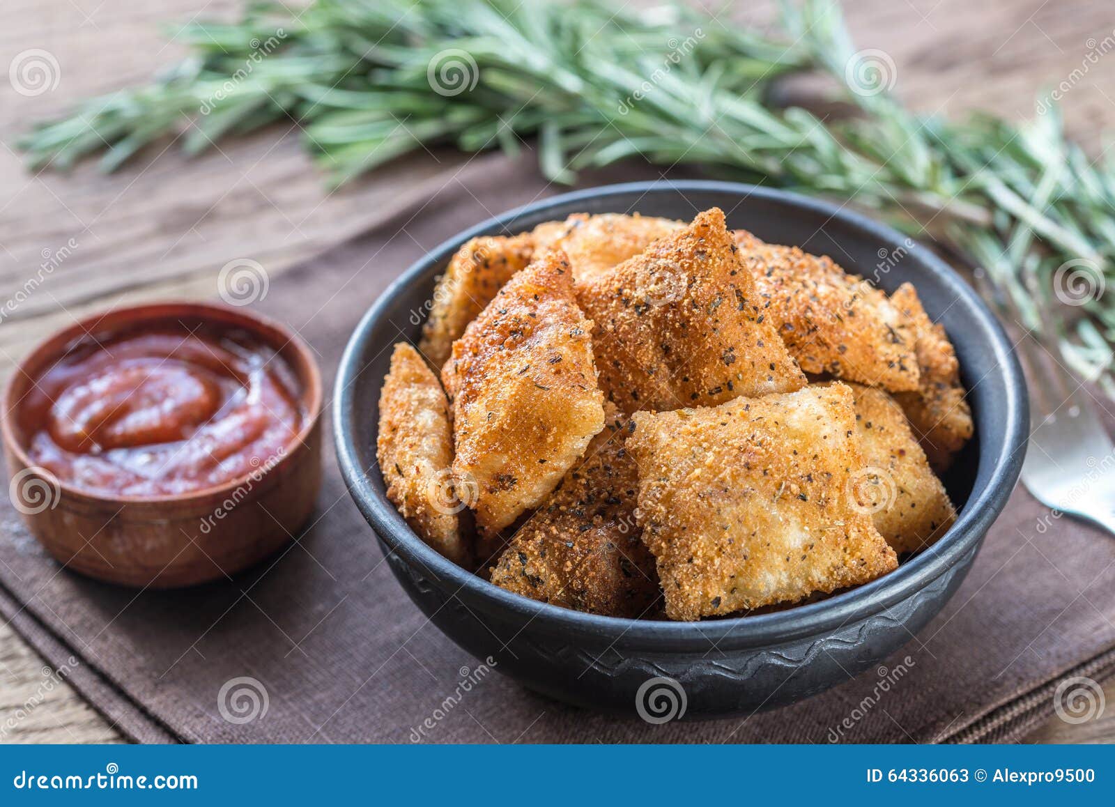 Bowl of fried ravioli stock image. Image of dinner, brunch - 64336063