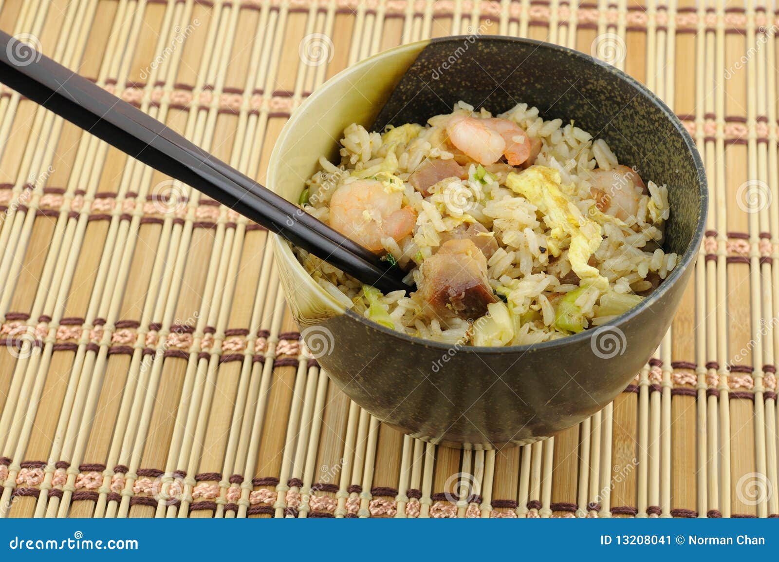 Bowl of fried rice stock image. Image of chinese, cuisine - 13208041