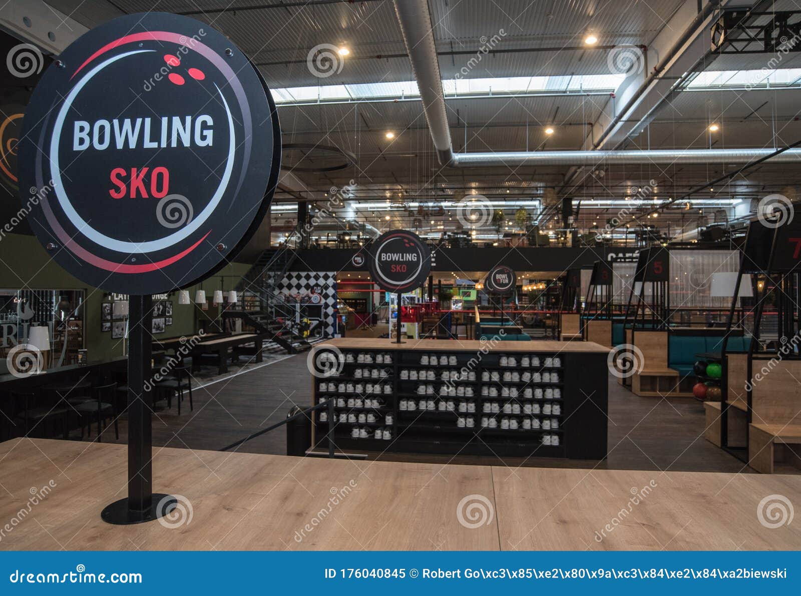 Bowling Section of Bowl and Fun Stock Image - Image of person, room ...